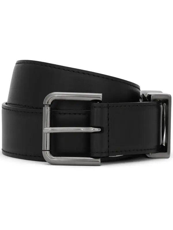 Dolce & Gabbana Dg-logo Leather Belt - Black