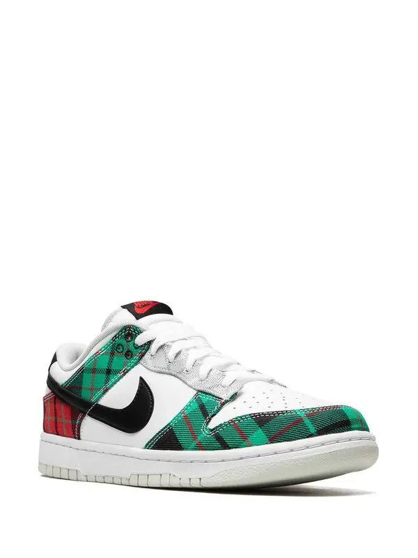 Nike Dunk Low Tartan Plaid Sneakers - White