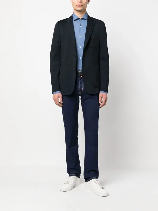 Fedeli Long-sleeve Stretch-cotton Shirt