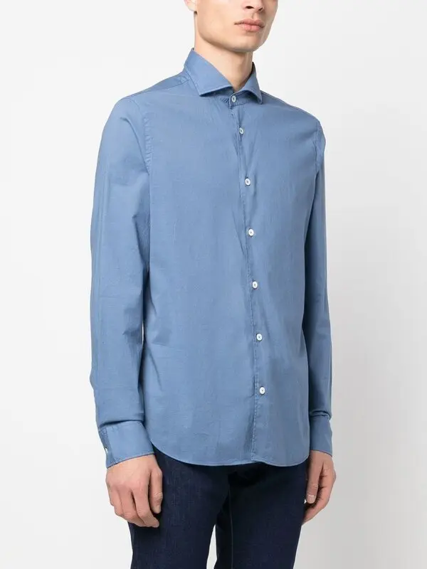 Fedeli Long-sleeve Stretch-cotton Shirt