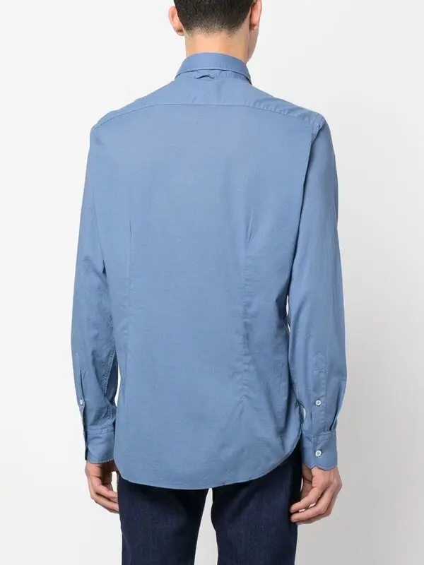 Fedeli Long-sleeve Stretch-cotton Shirt