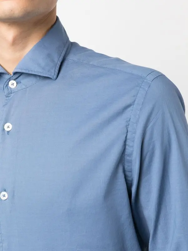 Fedeli Long-sleeve Stretch-cotton Shirt
