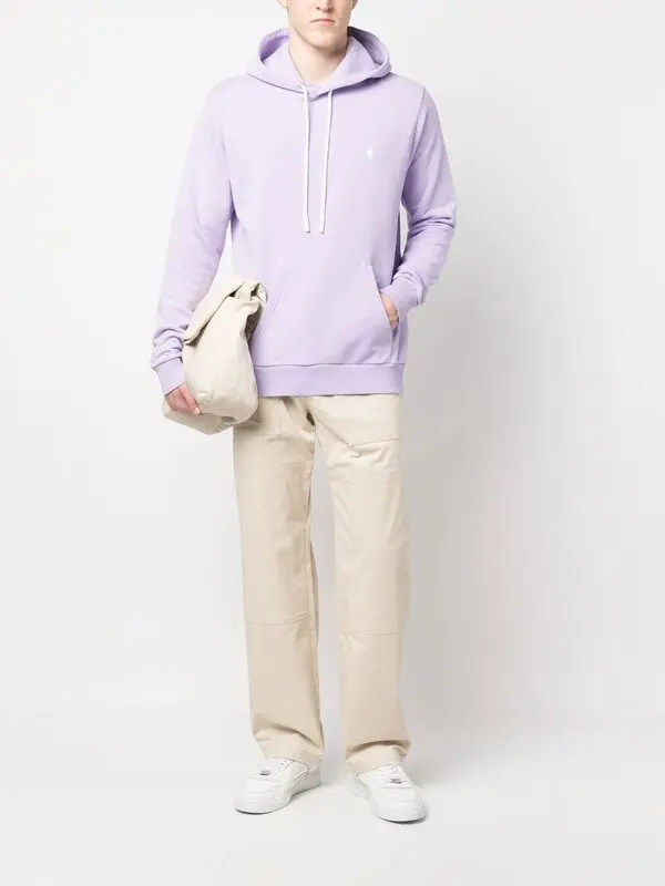 COUNTY OF MILAN Marcelo Burlon Cross Organic Cotton Hoodie - Purple