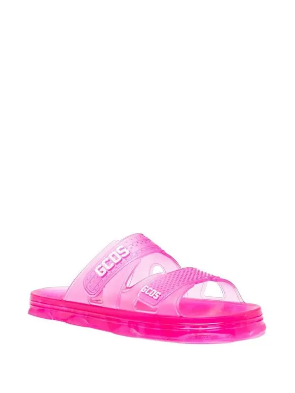 Gcds Logo-print Flat Slides - Pink