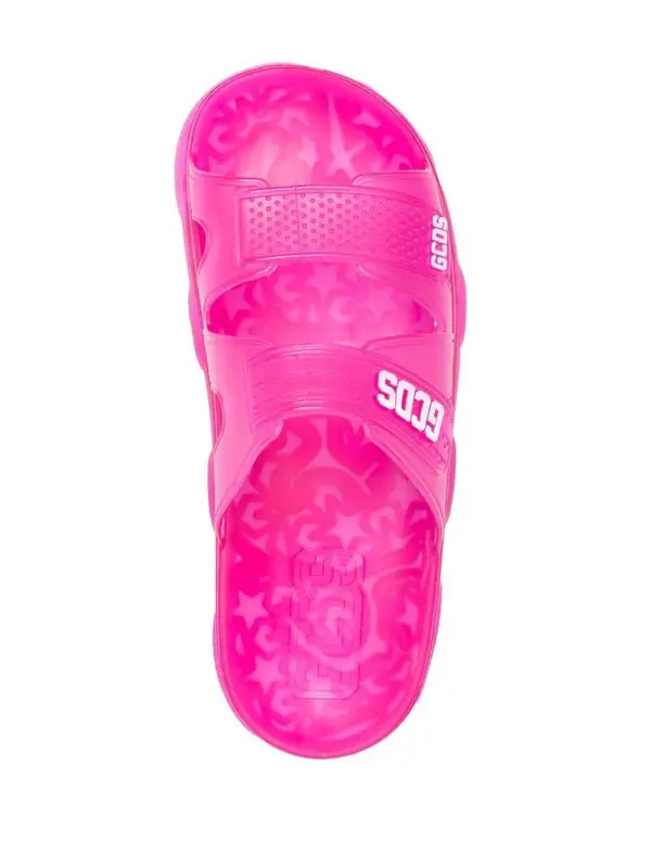 Gcds Logo-print Flat Slides - Pink