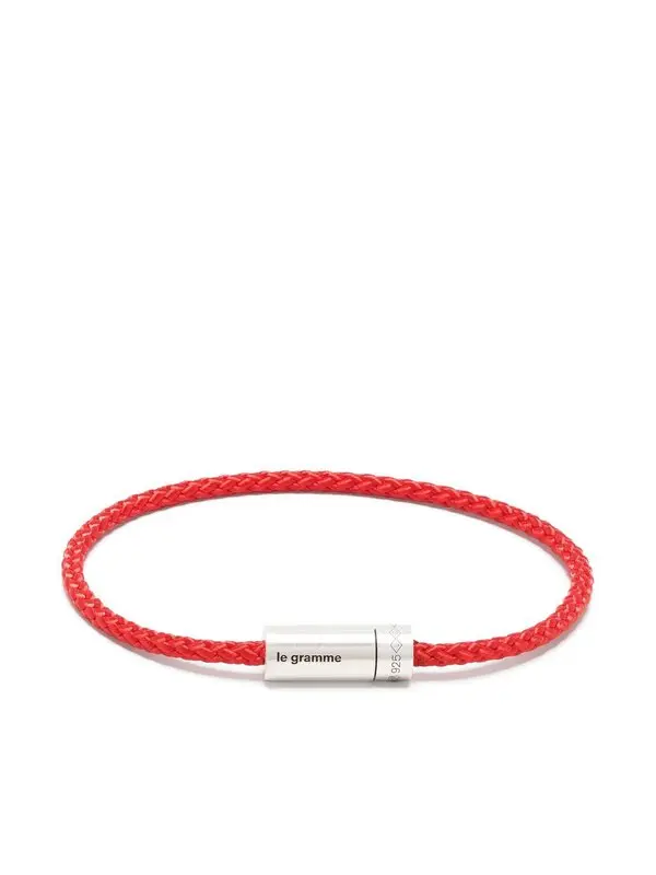 Le Gramme Engraved-logo Bracelet - Red
