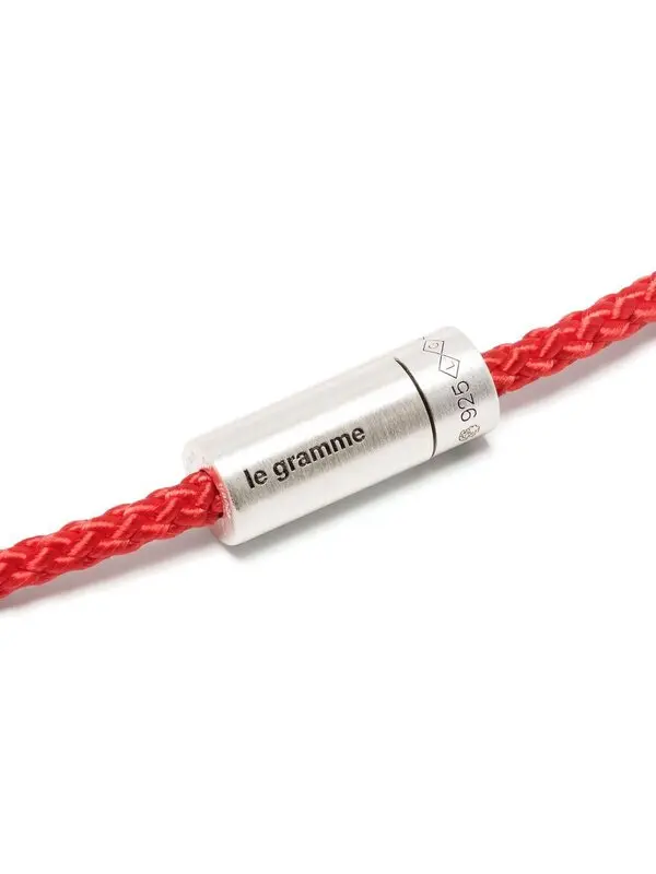 Le Gramme Engraved-logo Bracelet - Red
