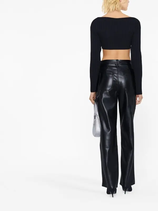 Gcds Logo-chain Cropped Knitted Top