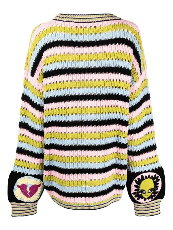 Gcds Colour-block Striped Knit Jumper