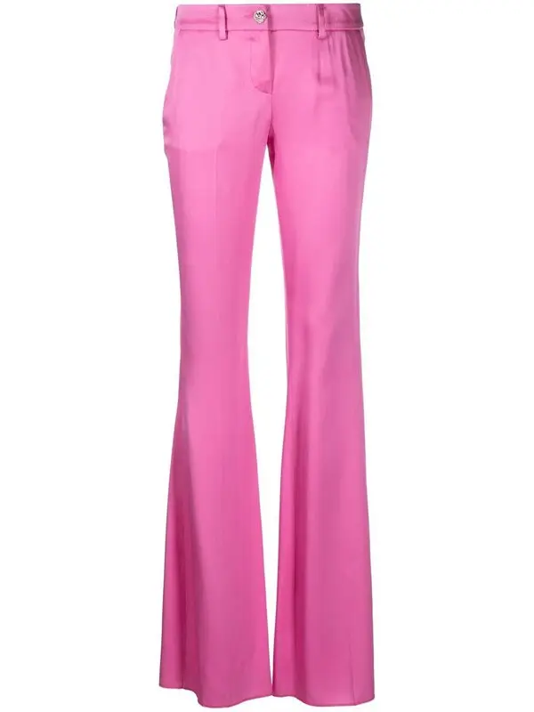 Philipp Plein Flared Satin Trousers - Pink