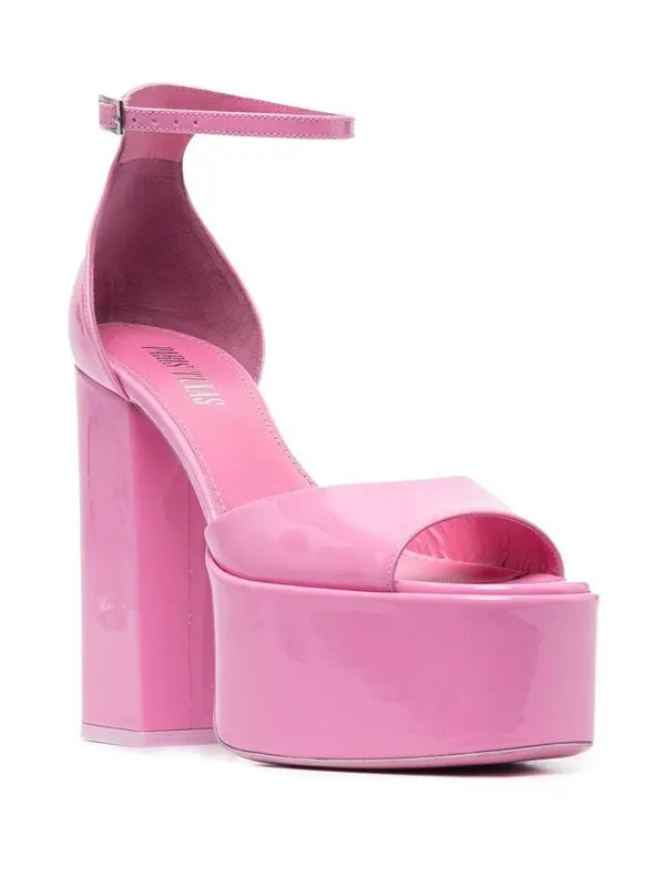 Paris Texas 130mm Patent-leather Platform Sandals - Pink