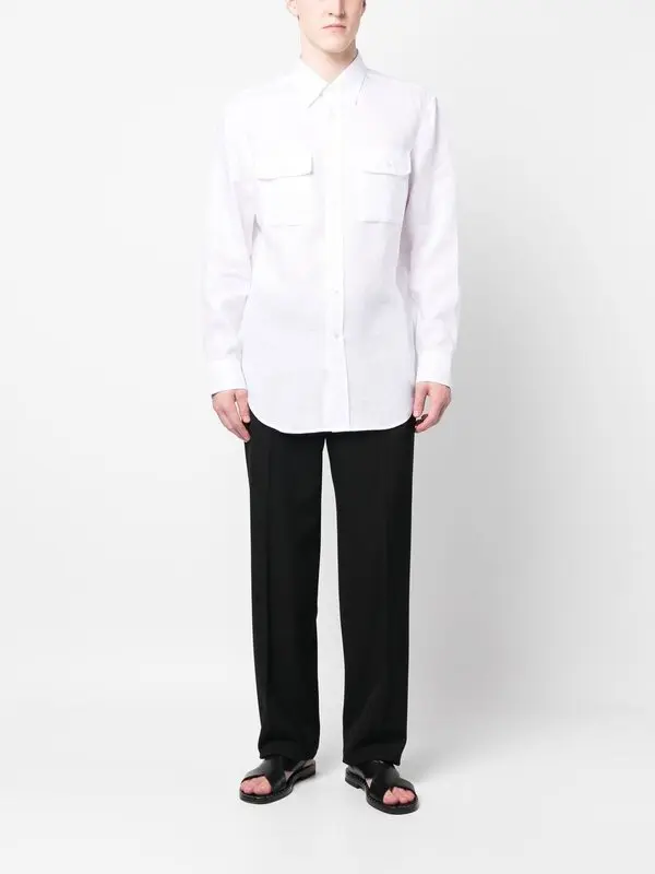 Brioni Linen Button-up Shirt - White