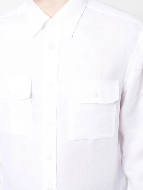 Brioni Linen Button-up Shirt - White