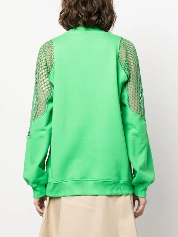 MSGM Mesh-detail Crew Neck Sweatshirt