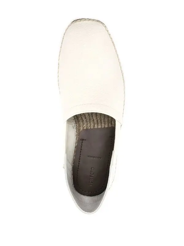 TOM FORD Grained Leather Espadrilles
