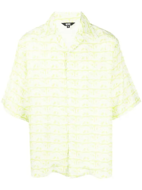 Gcds Printed Short-sleeve Shirt - Green