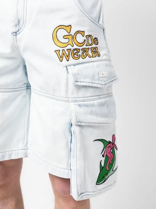 Gcds Cargo Denim Shorts