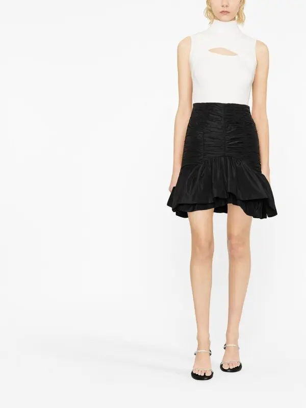 PATOU Bloom Ruffled Mini Skirt - Black