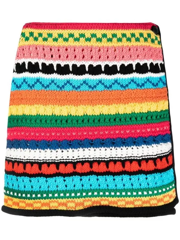 Alanui Over The Horizon Crochet Miniskirt