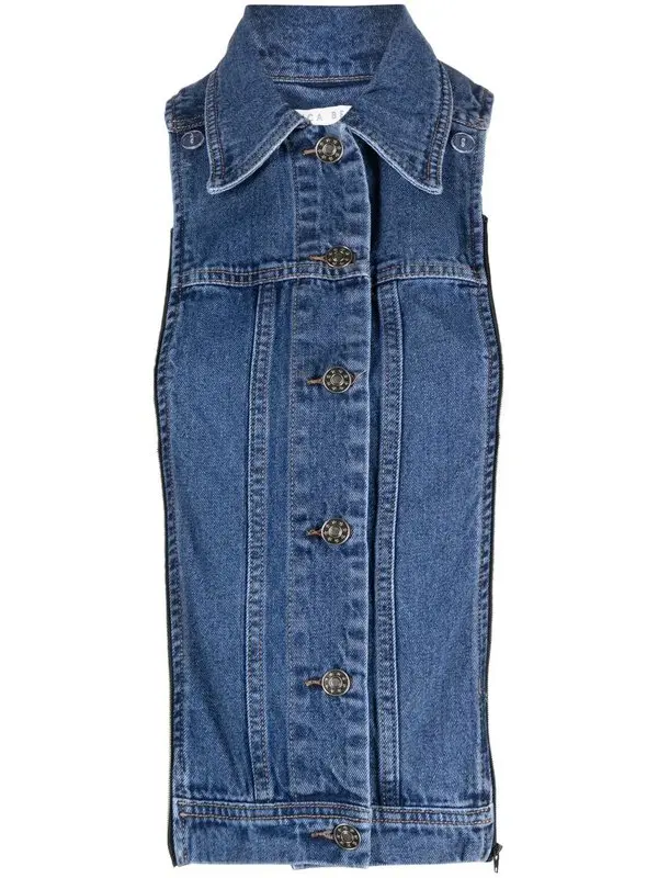 Veronica Beard Button-front Denim Vest