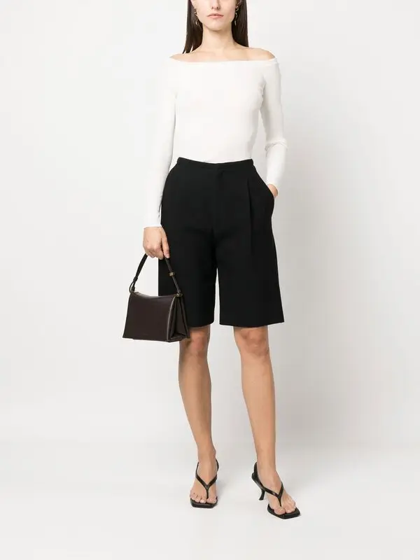 P.a.r.o.s.h Fine Ribbed Off-shoulder Top