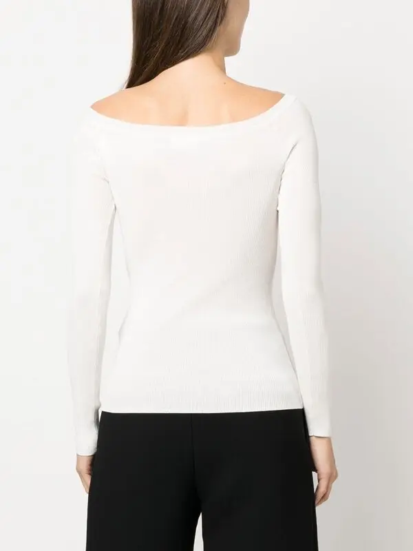 P.a.r.o.s.h Fine Ribbed Off-shoulder Top