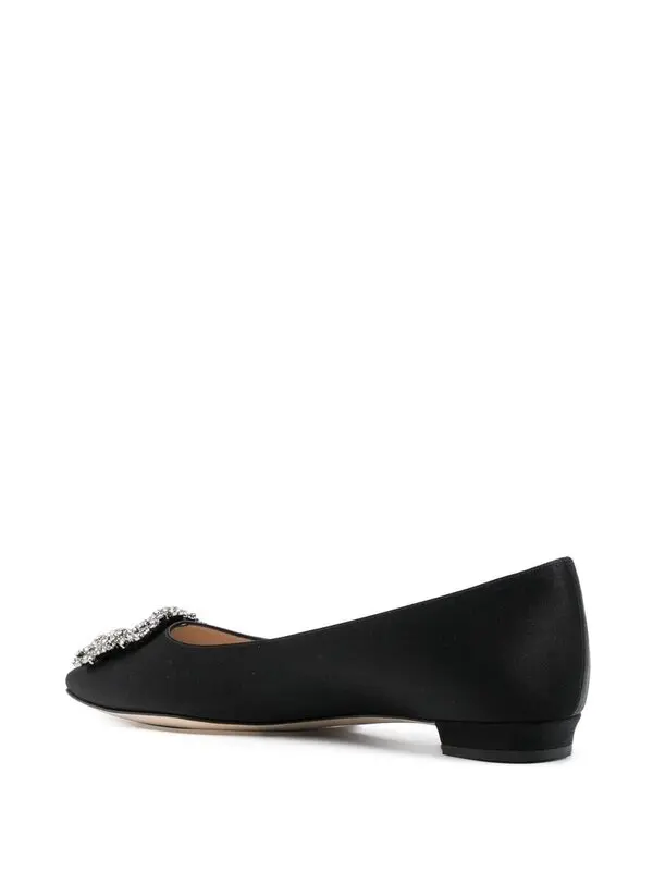 Manolo Blahnik Hangisi Ballerina Flats - Black