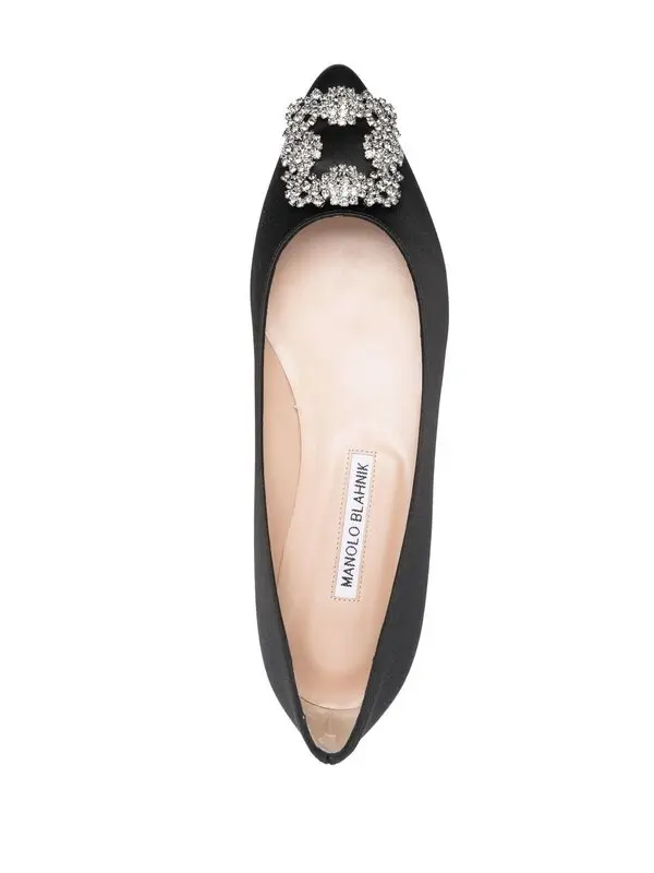 Manolo Blahnik Hangisi Ballerina Flats - Black