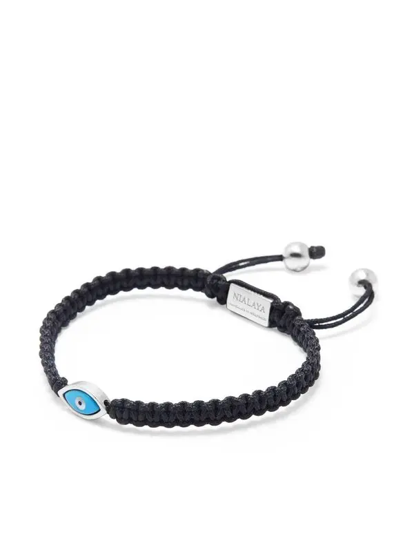 NIALAYA JEWELRY Evil Eye String Bracelet - Black