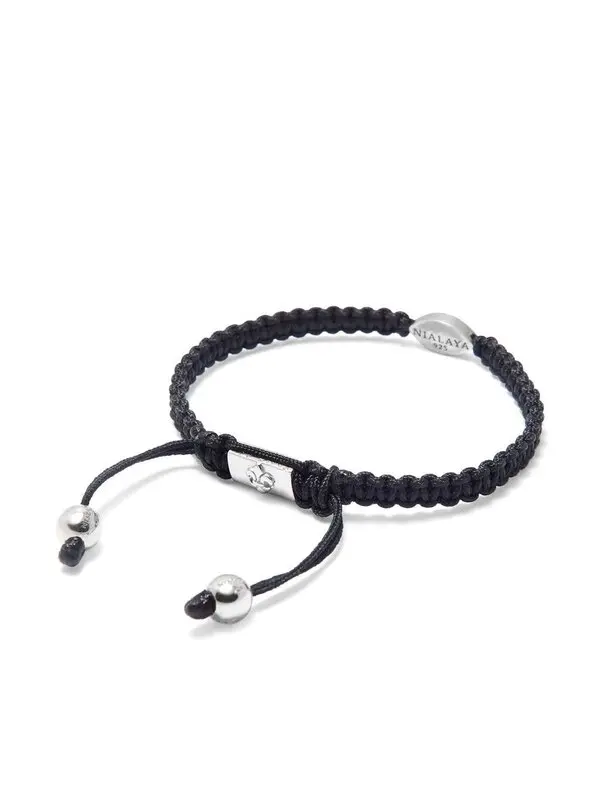 NIALAYA JEWELRY Evil Eye String Bracelet - Black