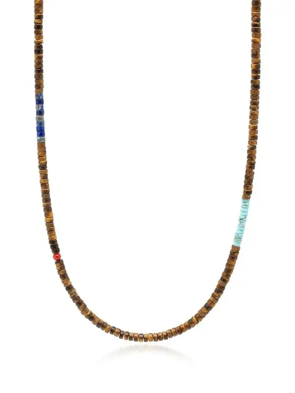 NIALAYA JEWELRY Heishi Bead Chain Necklace - Brown
