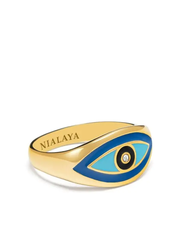 NIALAYA JEWELRY Evil Eye Ring - Gold