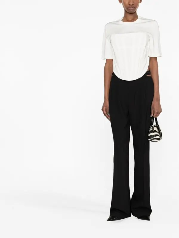 DION LEE Lingerie Cut-out Wool Trousers