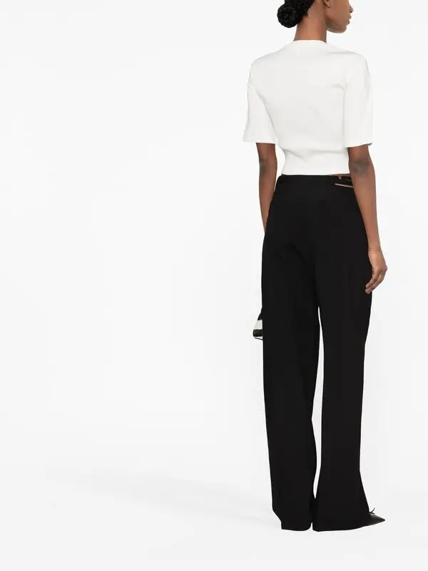 DION LEE Lingerie Cut-out Wool Trousers