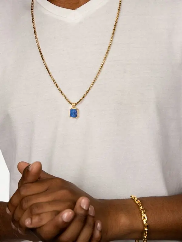 NIALAYA JEWELRY Square Pendant Chain Necklace - Gold