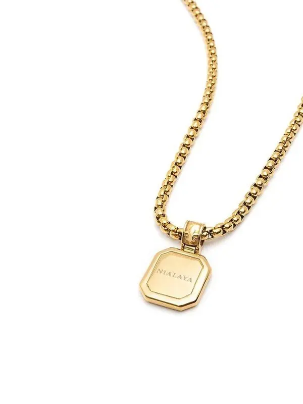 NIALAYA JEWELRY Square Pendant Chain Necklace - Gold