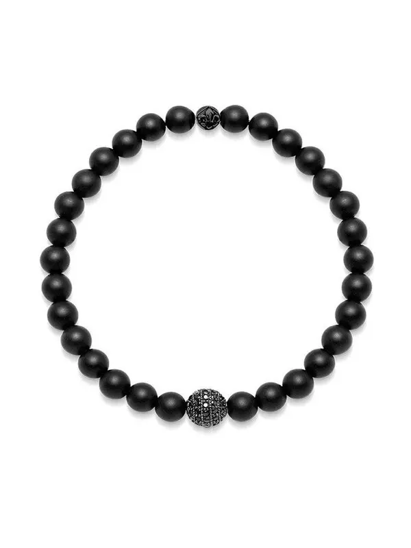 NIALAYA JEWELRY Matte Onyx Beaded Bracelet - Black