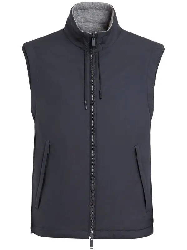 Zegna Reversible Zip-up Vest - Blue