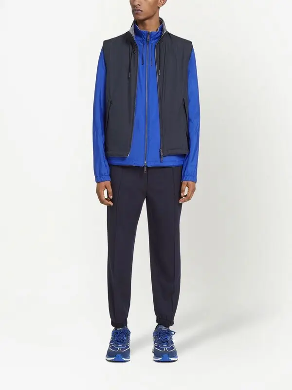 Zegna Reversible Zip-up Vest - Blue