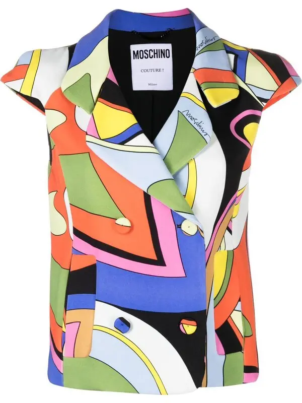 Moschino Abstract Pattern Short-sleeve Blazer