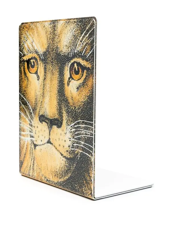 FORNASETTI Lion-head Print Bookends