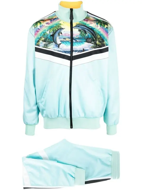 Philipp Plein Hawaii Printed Tracksuit - Blue