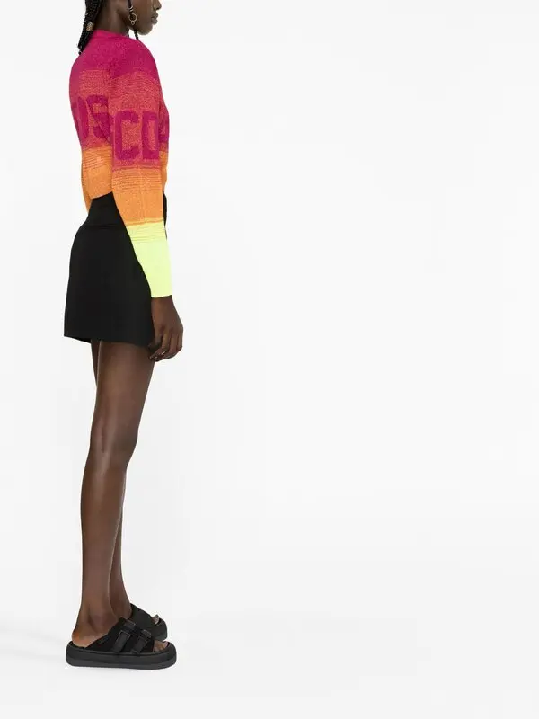 Gcds Logo-print Ombré Cropped Jumper - Pink