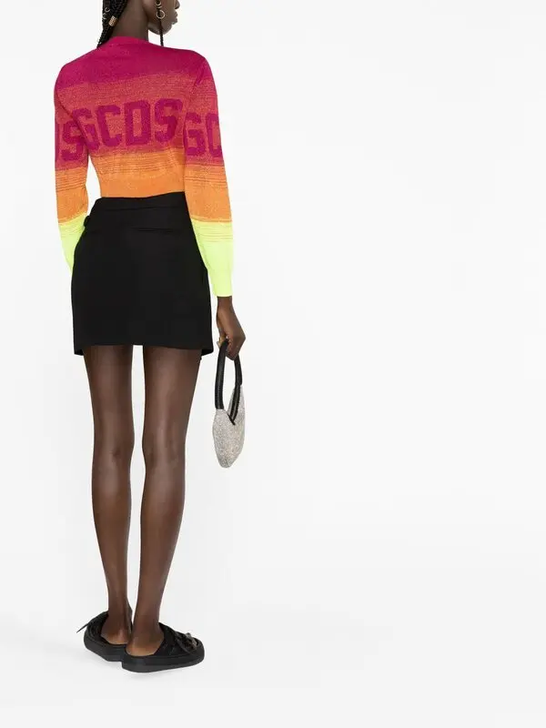 Gcds Logo-print Ombré Cropped Jumper - Pink