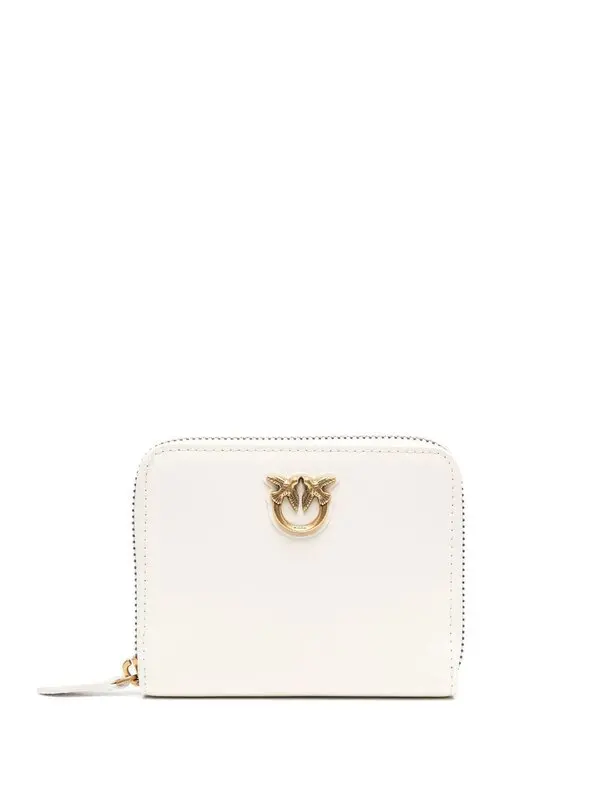 Pinko Love Birds Leather Wallet - White