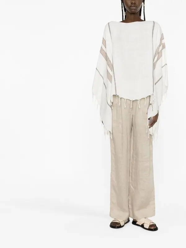 Brunello Cucinelli Striped Poncho Top