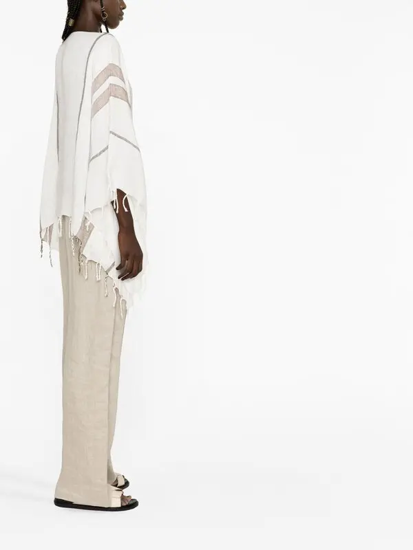 Brunello Cucinelli Striped Poncho Top
