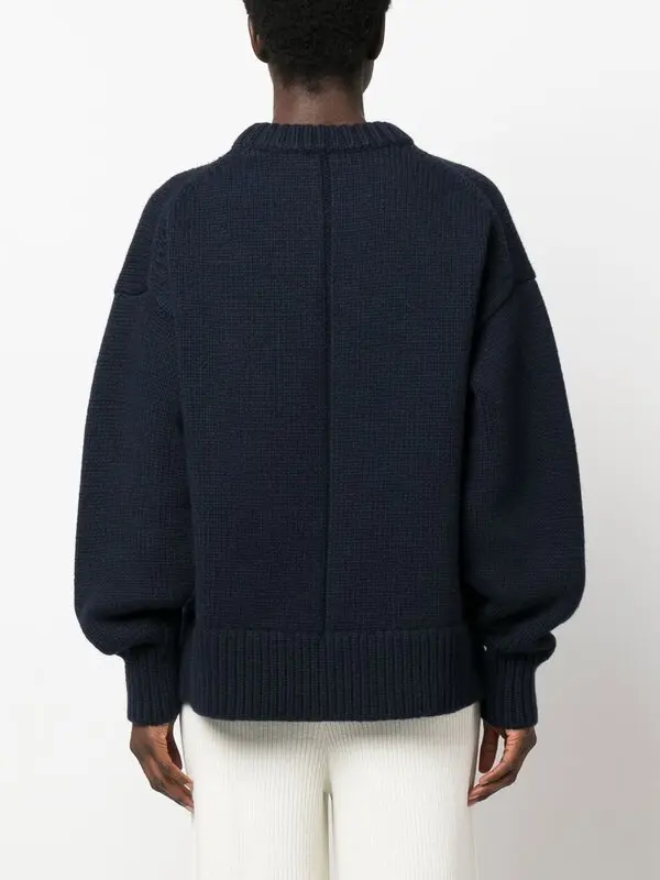 THE ROW Puff-sleeved Knit Sweater - Blue