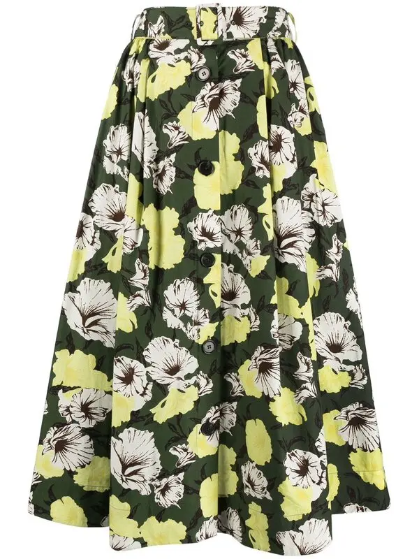 MSGM Hibiscus Camouflage-print Skirt