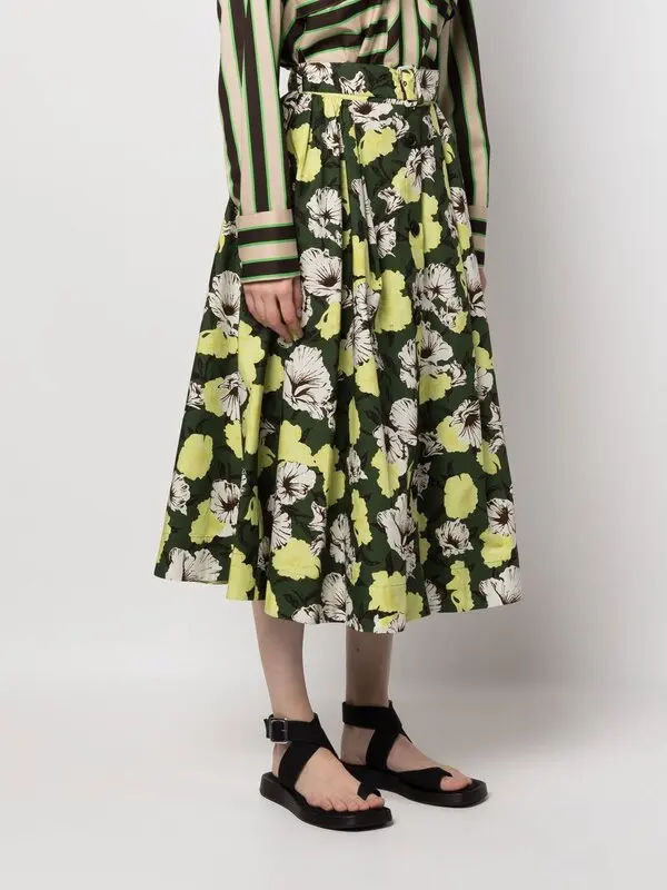 MSGM Hibiscus Camouflage-print Skirt